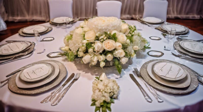 Wedding Designed Table Setting, Wedding Scene, Wedding Table, Bright ...