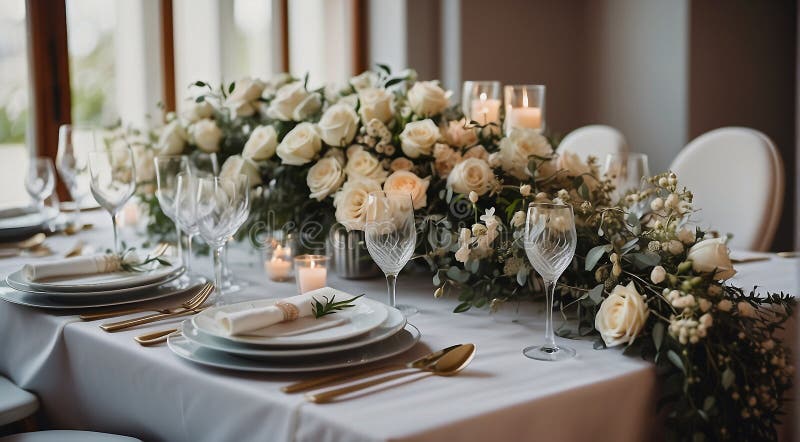 Wedding Designed Table Setting, Wedding Scene, Wedding Table, Bright ...