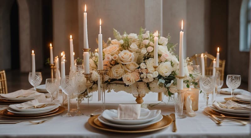 Wedding Designed Table Setting, Wedding Scene, Wedding Table, Bright ...