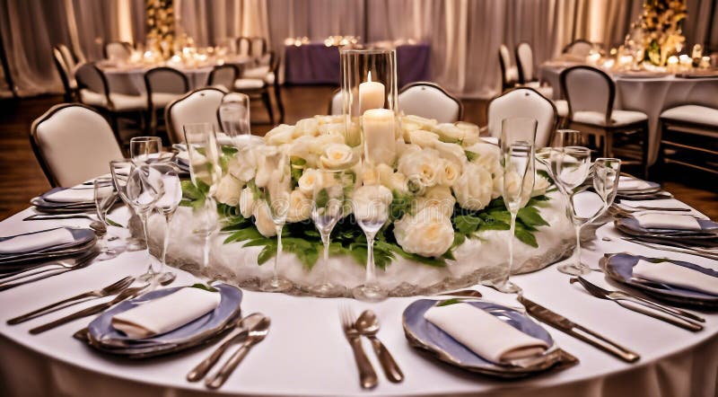 Wedding Designed Table Setting, Wedding Scene, Wedding Table, Bright ...