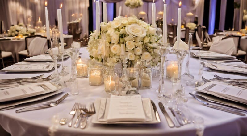 Wedding Designed Table Setting, Wedding Scene, Wedding Table, Bright ...