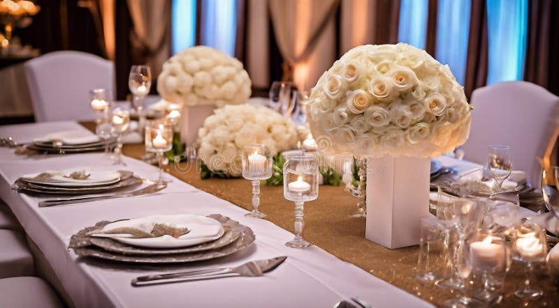 Wedding Designed Table Setting, Wedding Scene, Wedding Table, Bright ...