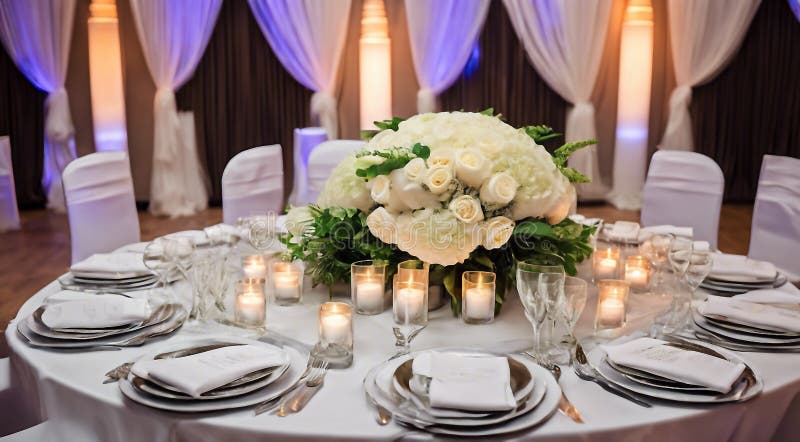 Wedding Designed Table Setting, Wedding Scene, Wedding Table, Bright ...