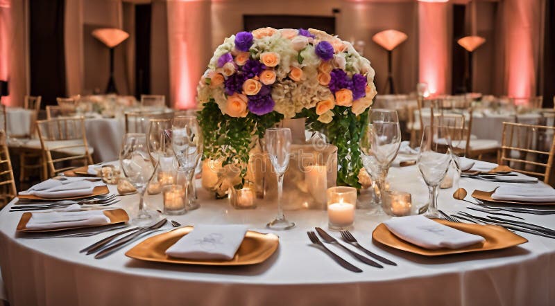 Wedding Designed Table Setting, Wedding Scene, Wedding Table, Bright ...