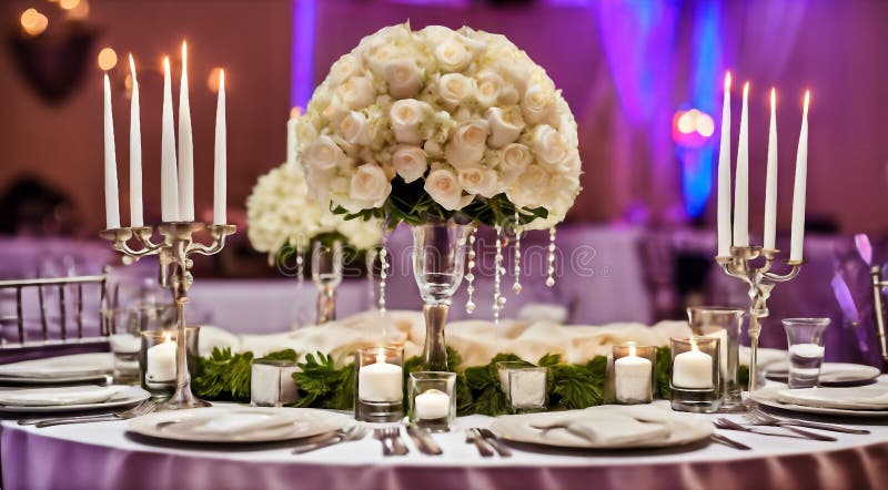 Wedding Designed Table Setting, Wedding Scene, Wedding Table, Bright ...