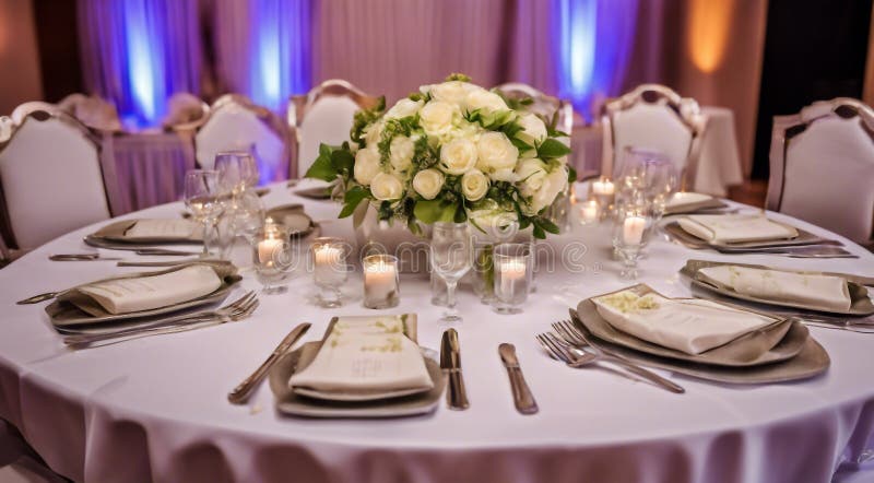 Wedding Designed Table Setting, Wedding Scene, Wedding Table, Bright ...