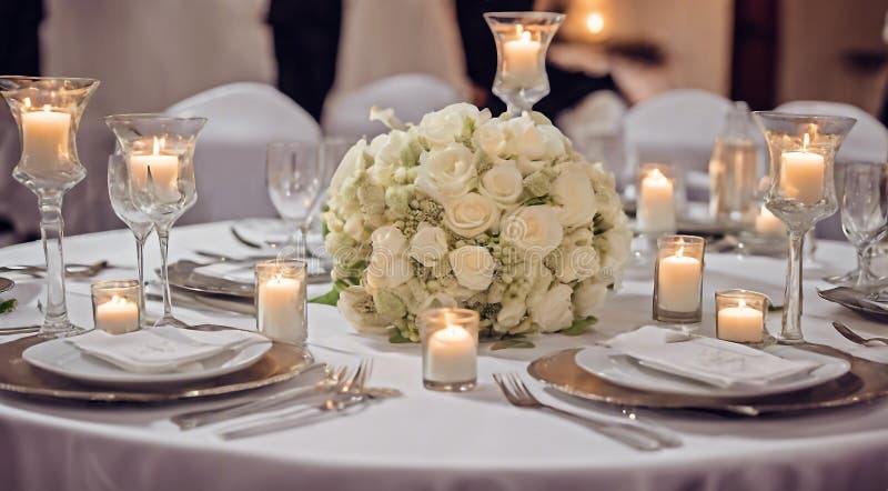 Wedding Designed Table Setting, Wedding Scene, Wedding Table, Bright ...