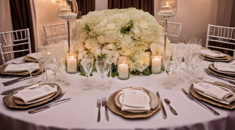 Wedding Designed Table Setting, Wedding Scene, Wedding Table, Bright ...