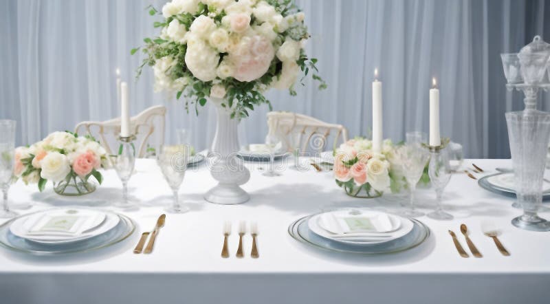 Wedding Designed Table Setting, Wedding Scene, Wedding Table, Bright ...