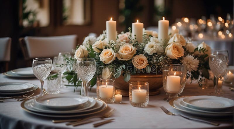 Wedding Designed Table Setting, Wedding Scene, Wedding Table, Bright ...