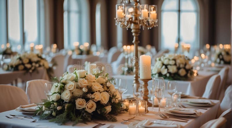 Wedding Designed Table Setting, Wedding Scene, Wedding Table, Bright ...