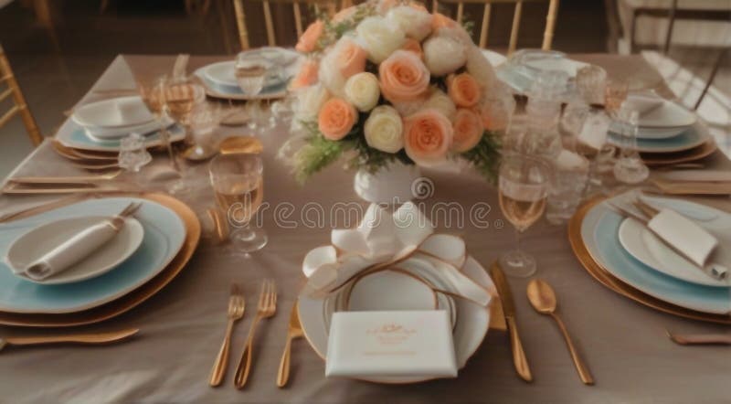 Wedding Designed Table Setting, Wedding Scene, Wedding Table, Bright ...