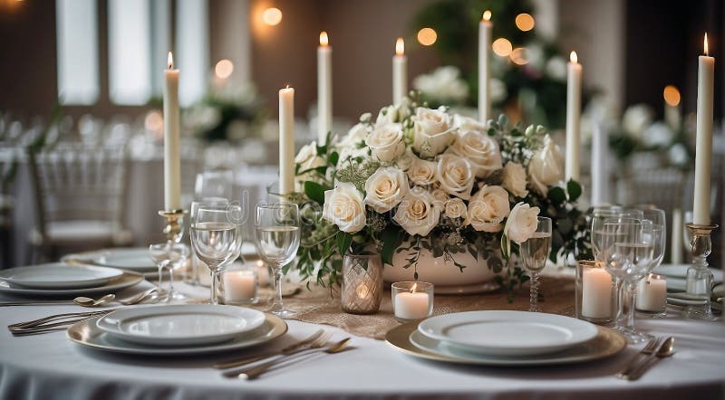 Wedding Designed Table Setting, Wedding Scene, Wedding Table, Bright ...