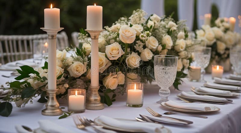 Wedding Designed Table Setting, Wedding Scene, Wedding Table, Bright ...