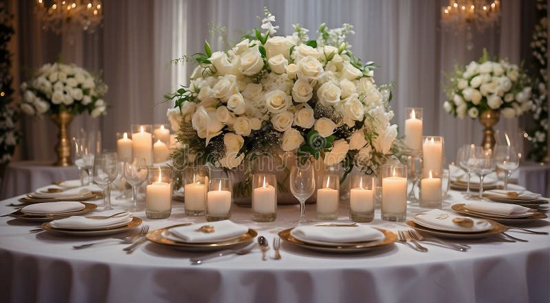 Wedding Designed Table Setting, Wedding Scene, Wedding Table, Bright ...