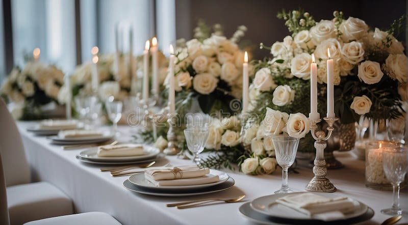 Wedding Designed Table Setting, Wedding Scene, Wedding Table, Bright ...