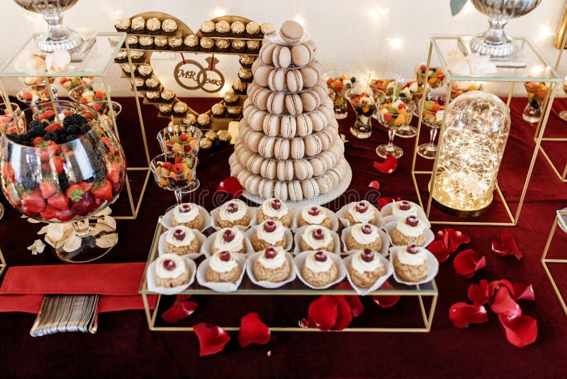 Cake and Fresh Fruits Table Setup Stock Photo - Image of cooking, table ...