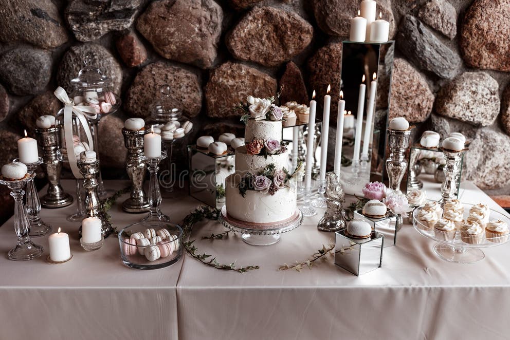 Cake table setup stock image. Image of sweet, dessert - 246018395