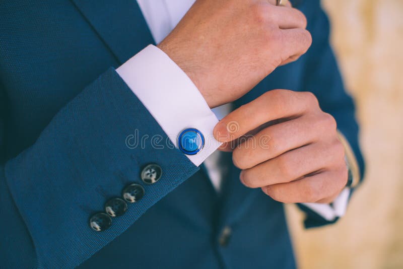 Wedding Details, Cufflinks, Elegant Male Suit Stock Image - Image of ...