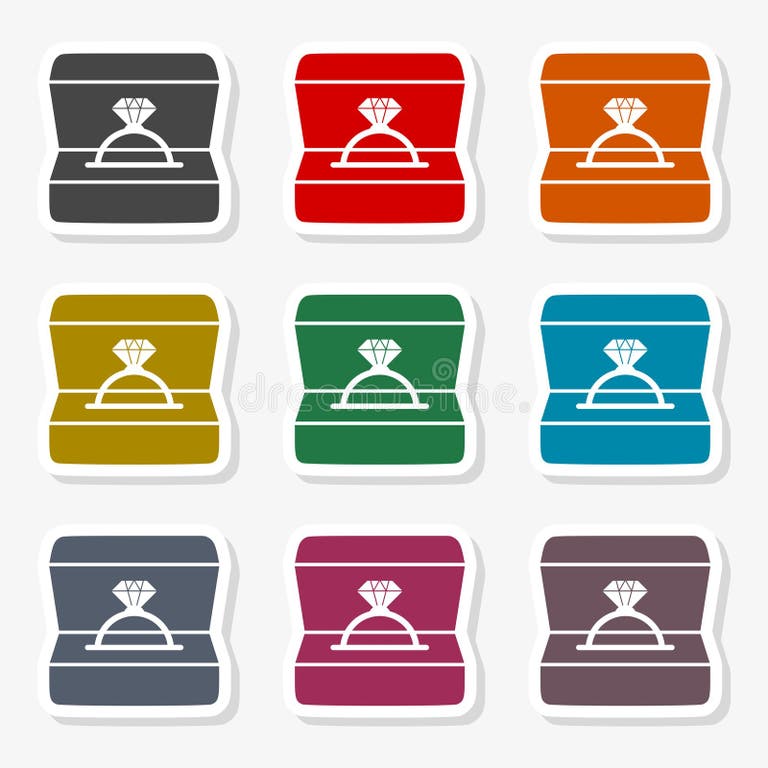 Wedding Diamond Ring in a Box. Vector Illustration Stock Vector ...