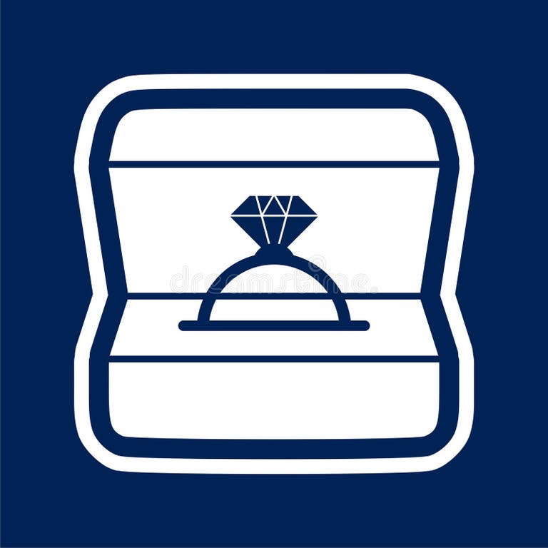 Wedding Diamond Ring in a Box. Vector Illustration Stock Vector ...