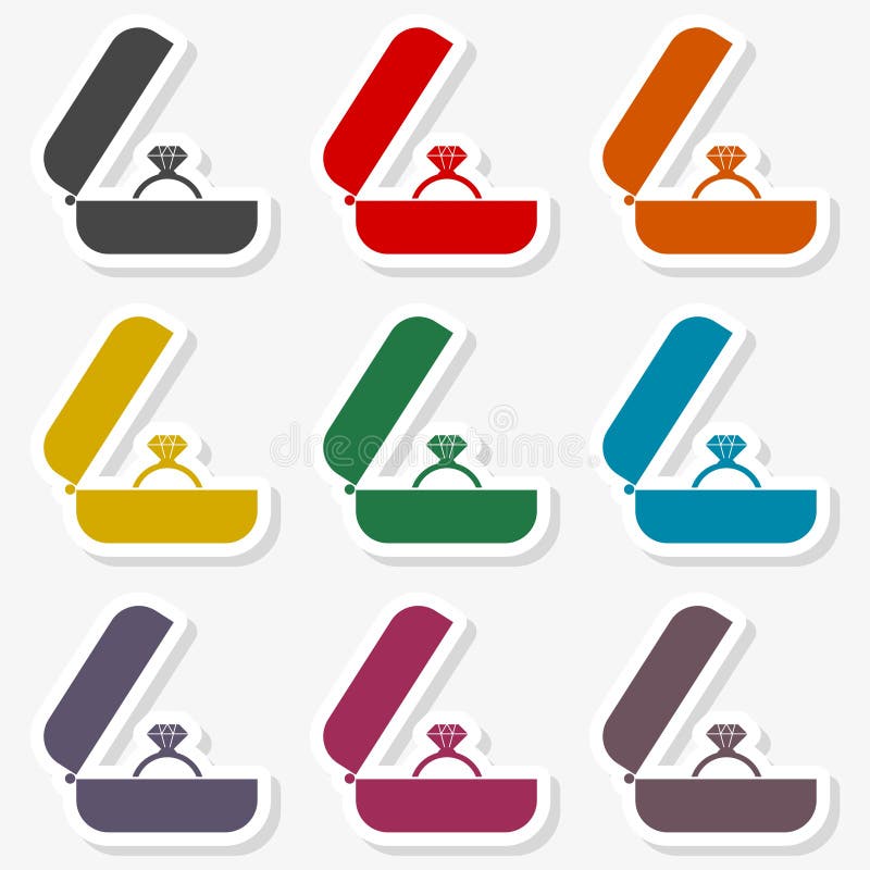 Wedding Diamond Ring in a Box. Vector Illustration Stock Vector ...