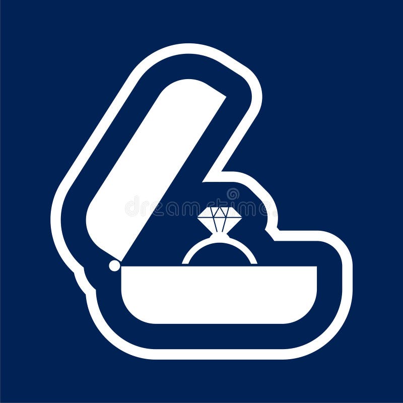 Wedding Diamond Ring in a Box. Vector Illustration Stock Vector ...