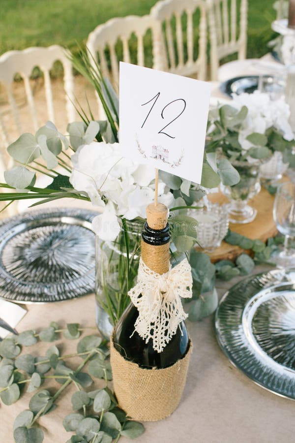 Wedding Dining Table. Rustic Wedding. Stock Photo - Image of wedding ...