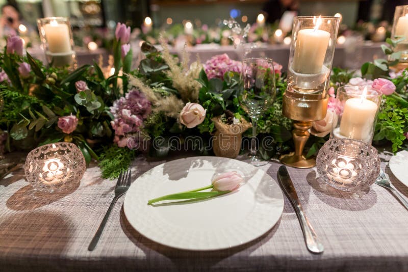 Wedding dinner stock image. Image of arrangement, color - 64853655