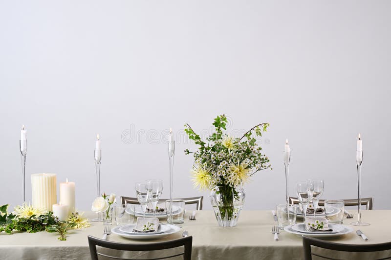 Wedding Dinner Table Setting Stock Photo - Image of copy, dinner: 360390220