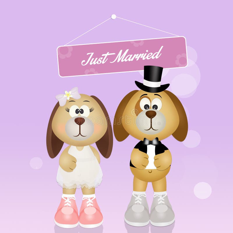 Dogs bride and groom stock illustration. Illustration of couple - 90441830