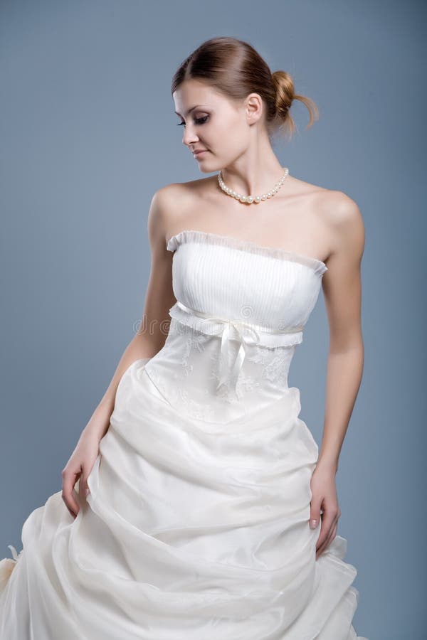 Wedding Dress on Fashion Model Stock Image - Image of female, attitude ...
