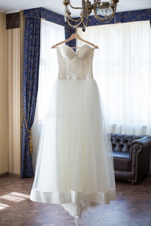 Wedding Dress in the Interior Stock Photo - Image of room, fashionable ...
