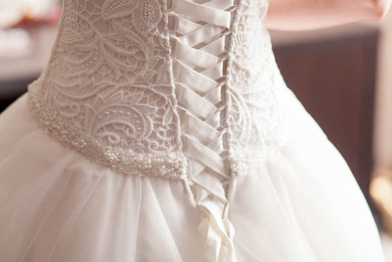 Wedding dress with lacing stock photo. Image of female - 98548140