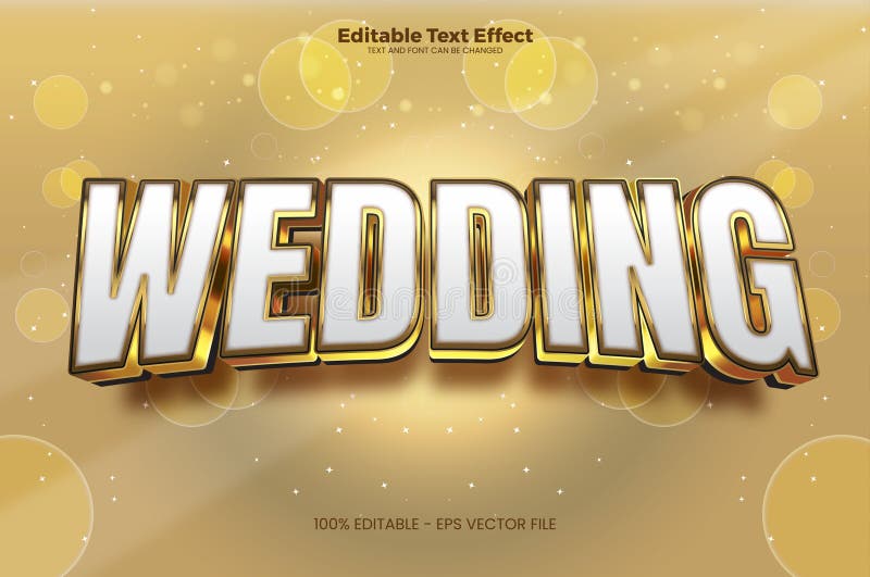 Wedding Editable Text Effect in Modern Trend Style Stock Vector ...