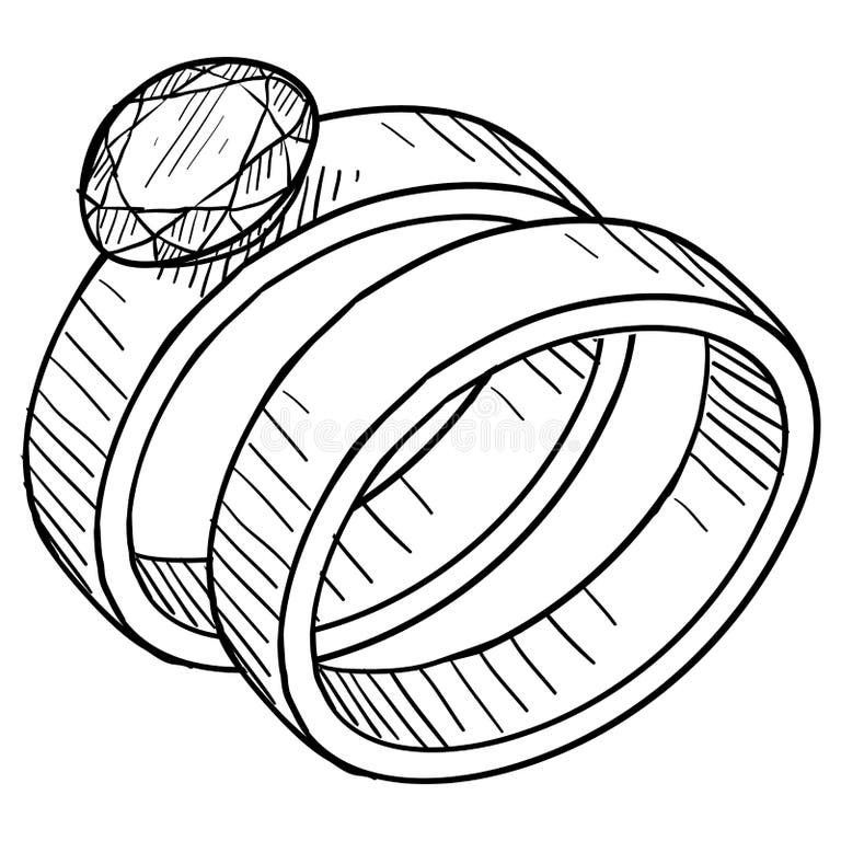 Wedding Ring Drawing Stock Illustrations – 8,761 Wedding Ring Drawing ...
