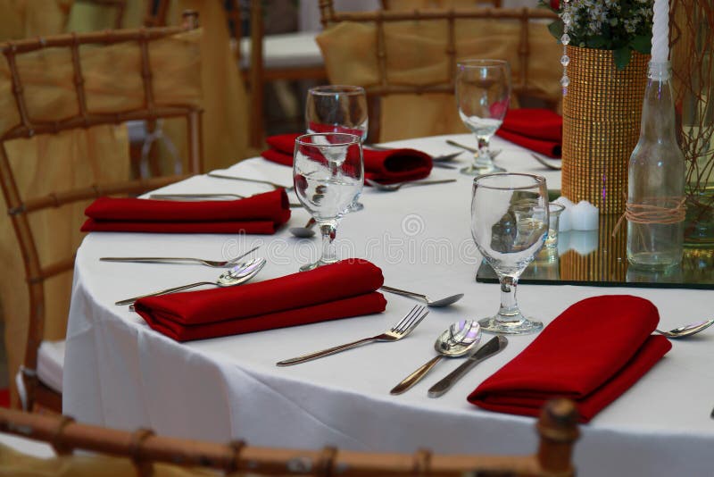 Wedding Event Table Arrangement Stock Image - Image of party ...
