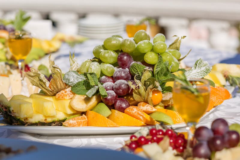 Wedding feast stock photo. Image of pineapple, tablecloth - 53507682