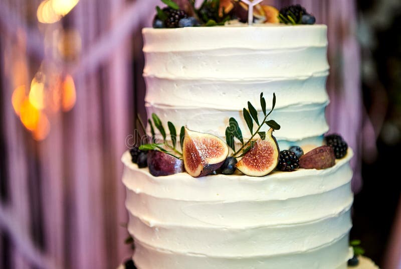 Wedding Festive Multi-storey Cake in White Tone Decorated with ...