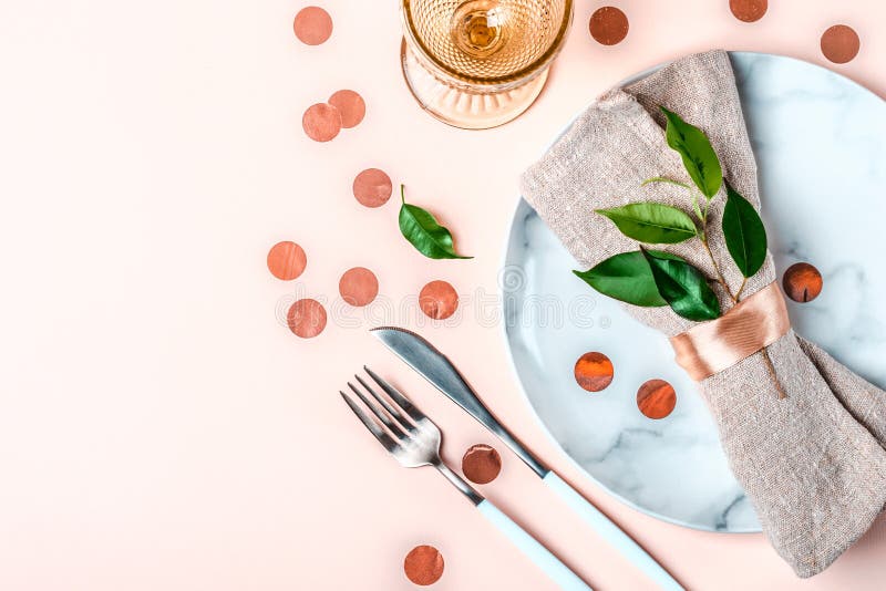 Wedding or Festive Table Setting in Natural Style. Beautiful ...