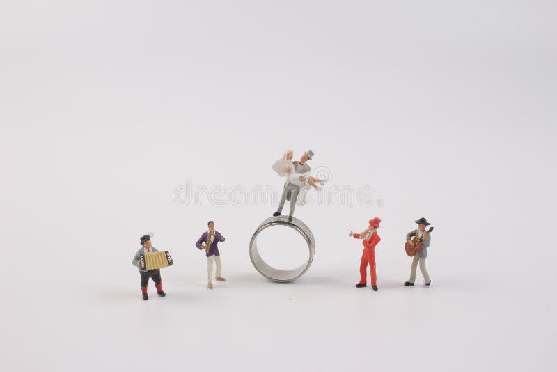 Wedding Figure Stand on the Ring Stock Photo - Image of band, live ...