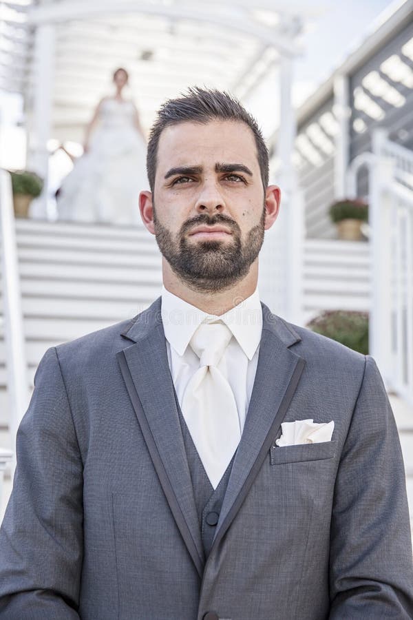 Wedding first look stock image. Image of hold, look - 105395191