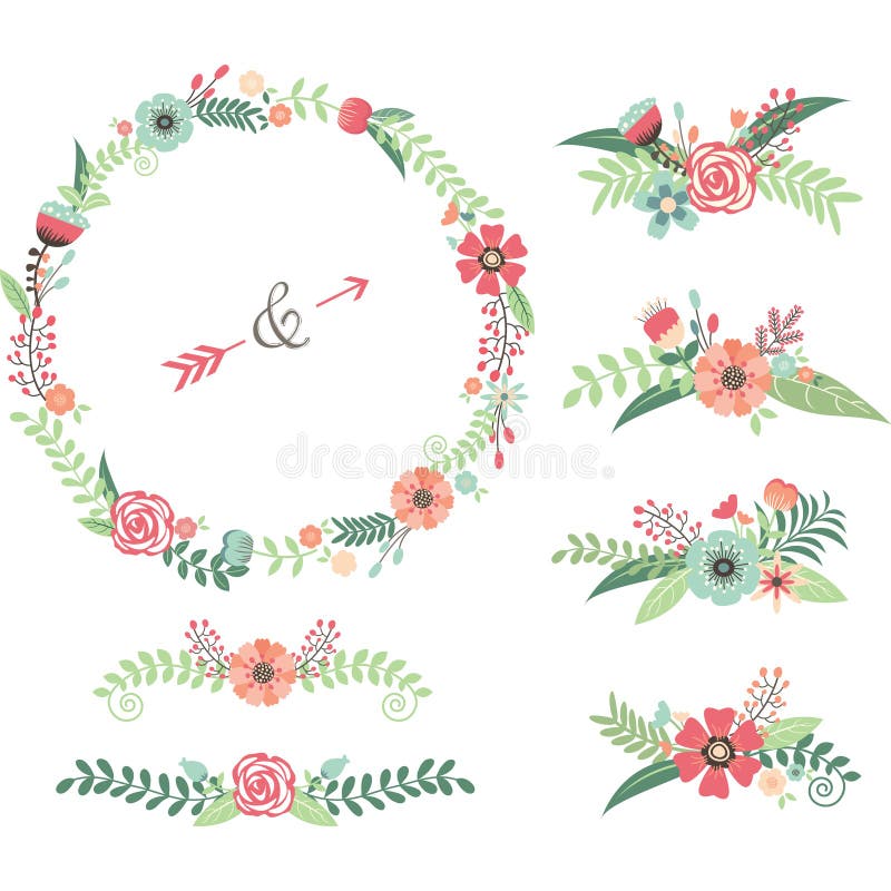 Wedding Flower Elements stock vector. Illustration of invite - 68078995