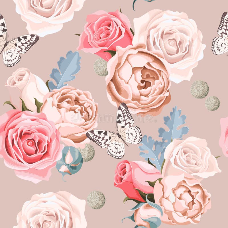 Wedding flowers seamless stock vector. Illustration of drawing - 66795211