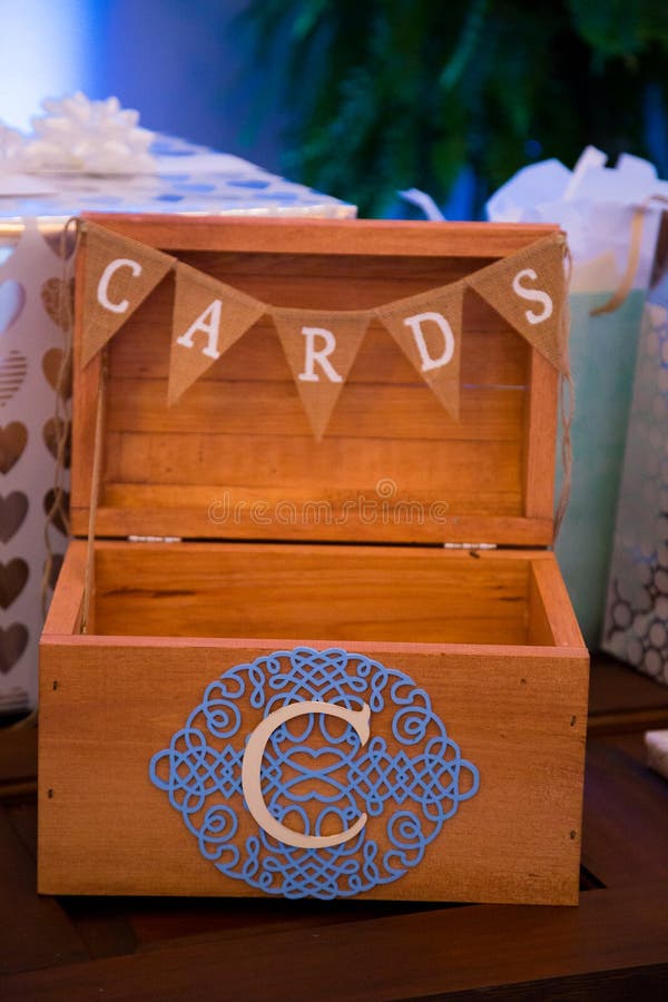 Wedding Gift Table Cards Box Stock Photo - Image of wedding, cards ...