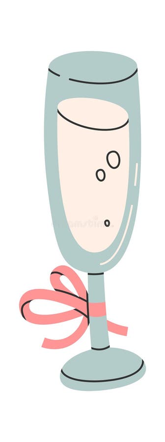 Wedding Glass of Champagne stock vector. Illustration of glass - 275429996