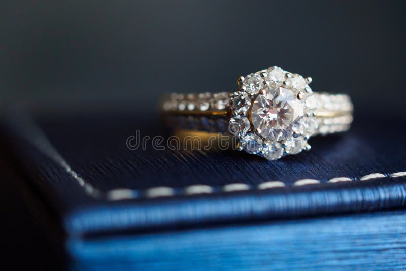 Wedding Gold Diamond Ring on Jewelry Box Stock Photo - Image of golden ...