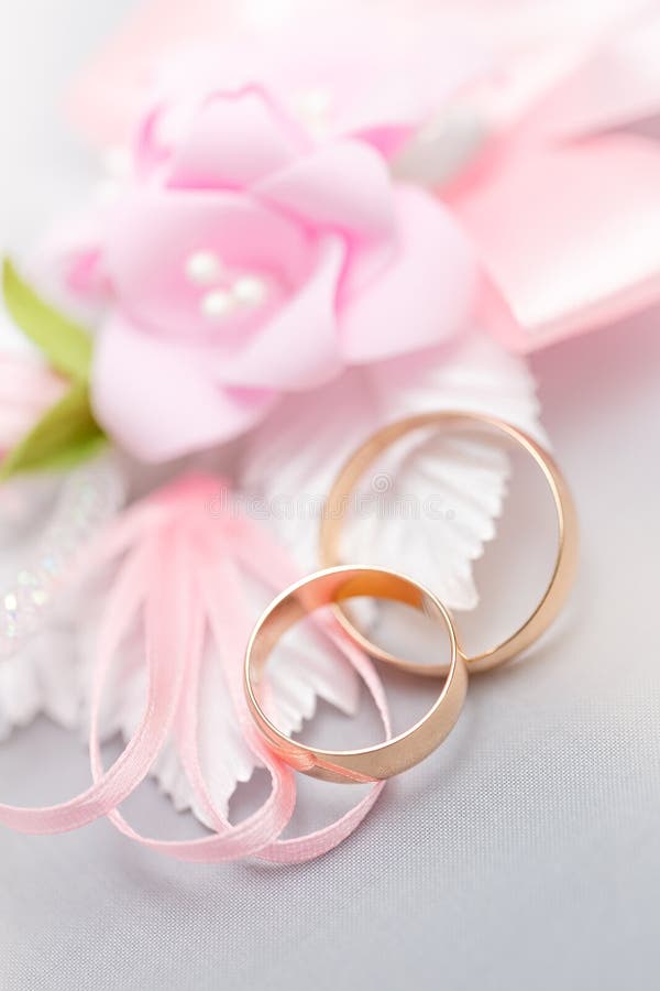 Wedding Gold Ring, Decorations for Wedding Celebration. Stock Image ...
