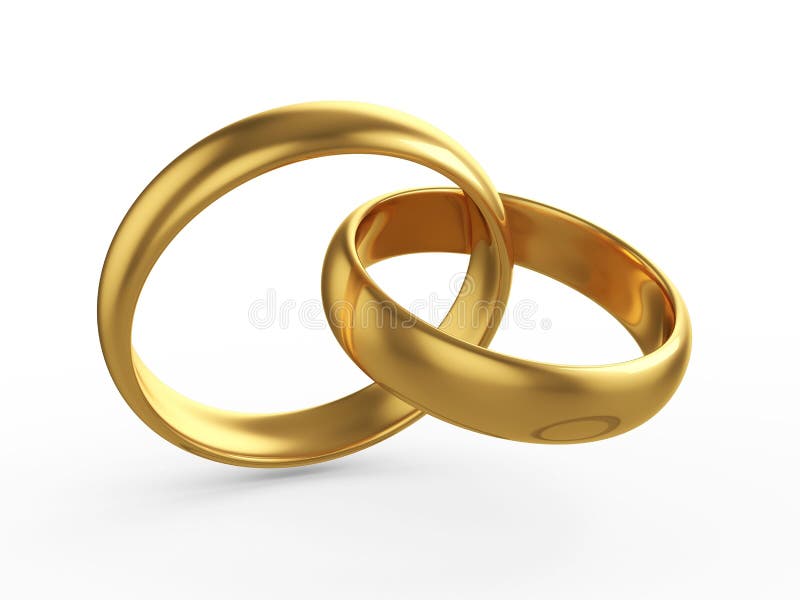 Realistic Wedding Rings - Gold Stock Photo - Illustration of ceremony ...