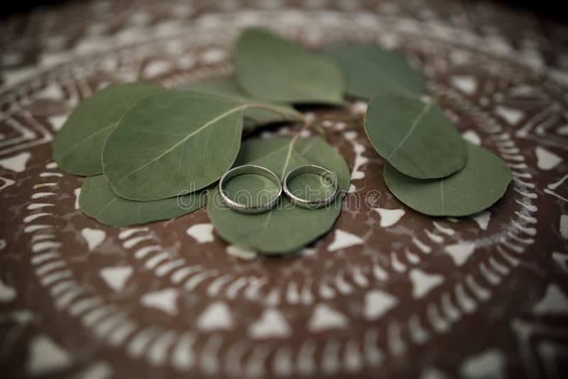 Wedding Gold Rings on a Ceremony Table Stock Image - Image of decor ...
